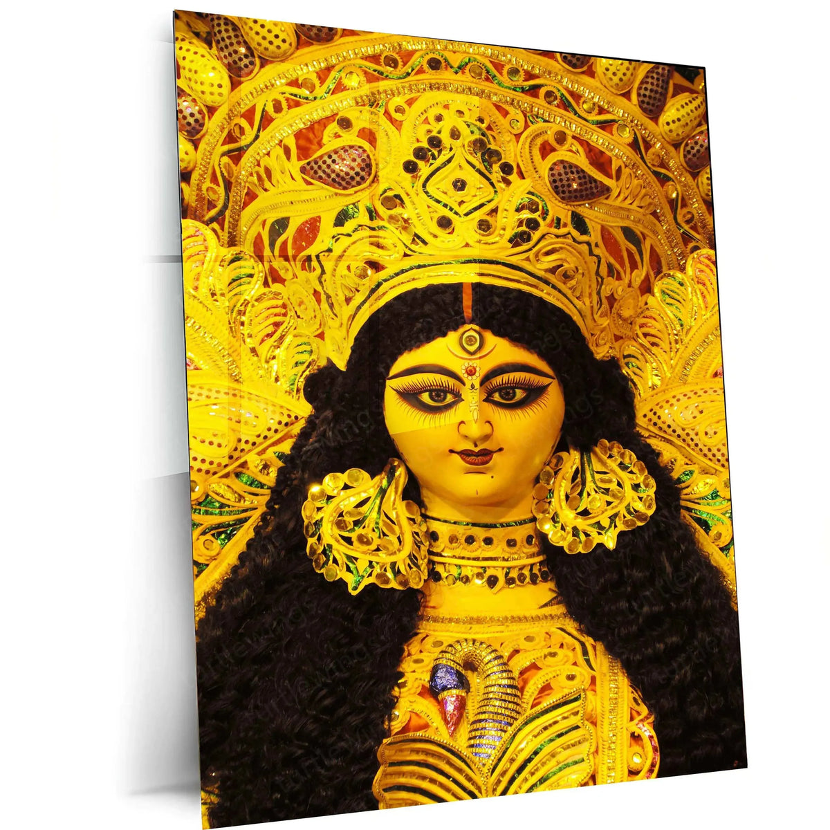 Maa Durga Metal Poster – Divine Goddess of Power | Spiritual Wall Art – TURTLEWINGS