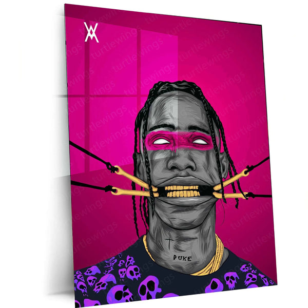 Travis Scott | Modern Hip-Hop Icon Metal Frame Bold Street Culture Wal ...