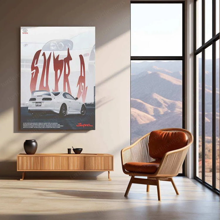 Toyota Supra – Iconic Sports Car Metal Poster – TURTLEWINGS