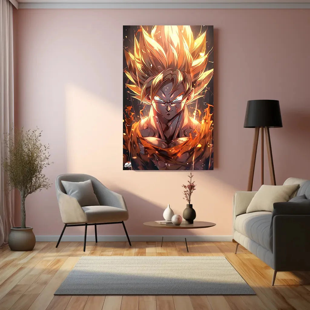 Goku Metal Poster | Dragon Ball Z Super Saiyan Wall Art – TURTLEWINGS