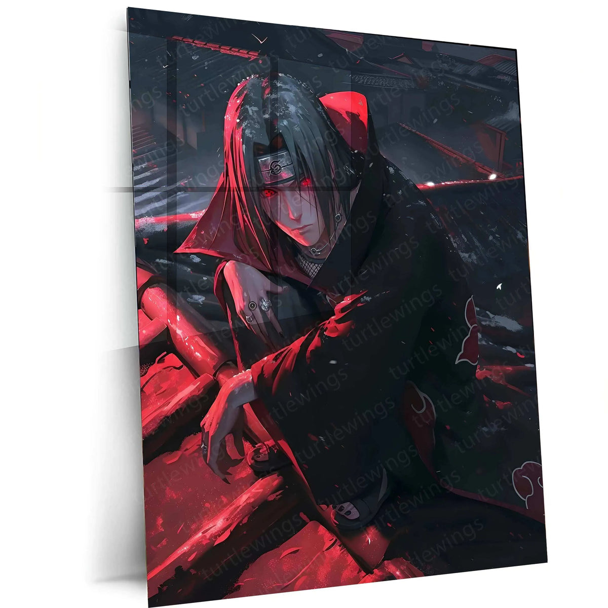 Itachi Uchiha Metal Poster | Naruto Anime Wall Art | Akatsuki Sharinga ...