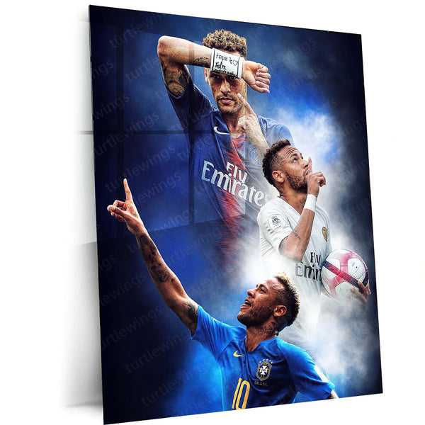 PSG & Brazil National Team Player Montage Metal Frame | Triple Kit Wal ...