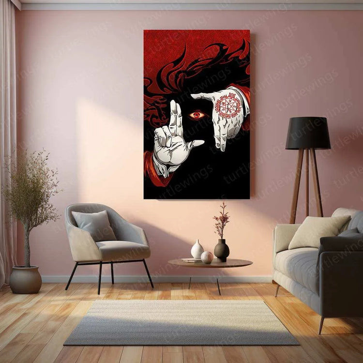 Alucard Eyes Poster – Dark Vampire Art from Hellsing – TURTLEWINGS