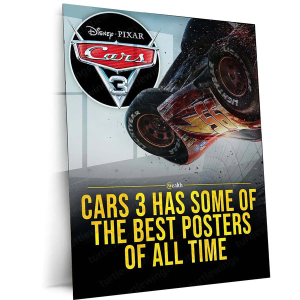 CARS Pixar Lightning McQueen Metal Frame Poster – Animated Classic for ...