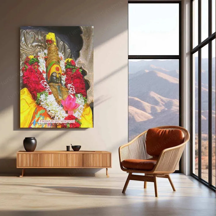 Devi Tulja Bhavani Metal Poster – Divine Warrior Goddess Wall Art | Hi – TURTLEWINGS