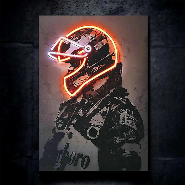 F1 Racing Cars Driver Neon LED Metal Frame â High-Speed Motorsport A ...