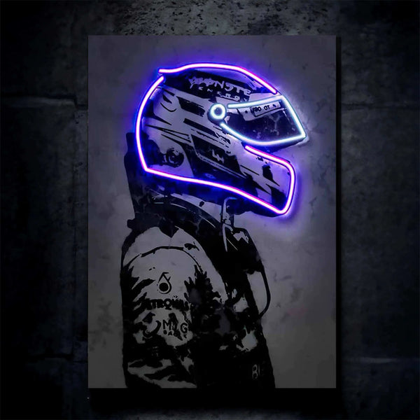 F1 Racing Cars Driver Neon LED Metal Frame â High-Speed Motorsport A ...