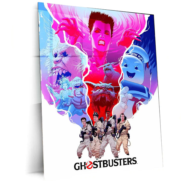 Ghostbusters Classic Villains & Heroes – Retro Neon Art Metal Poster ...