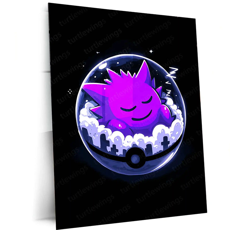 Gengar Pokémon Metal Frame | Ghost-Type Wall Art | Anime Gaming Decor ...
