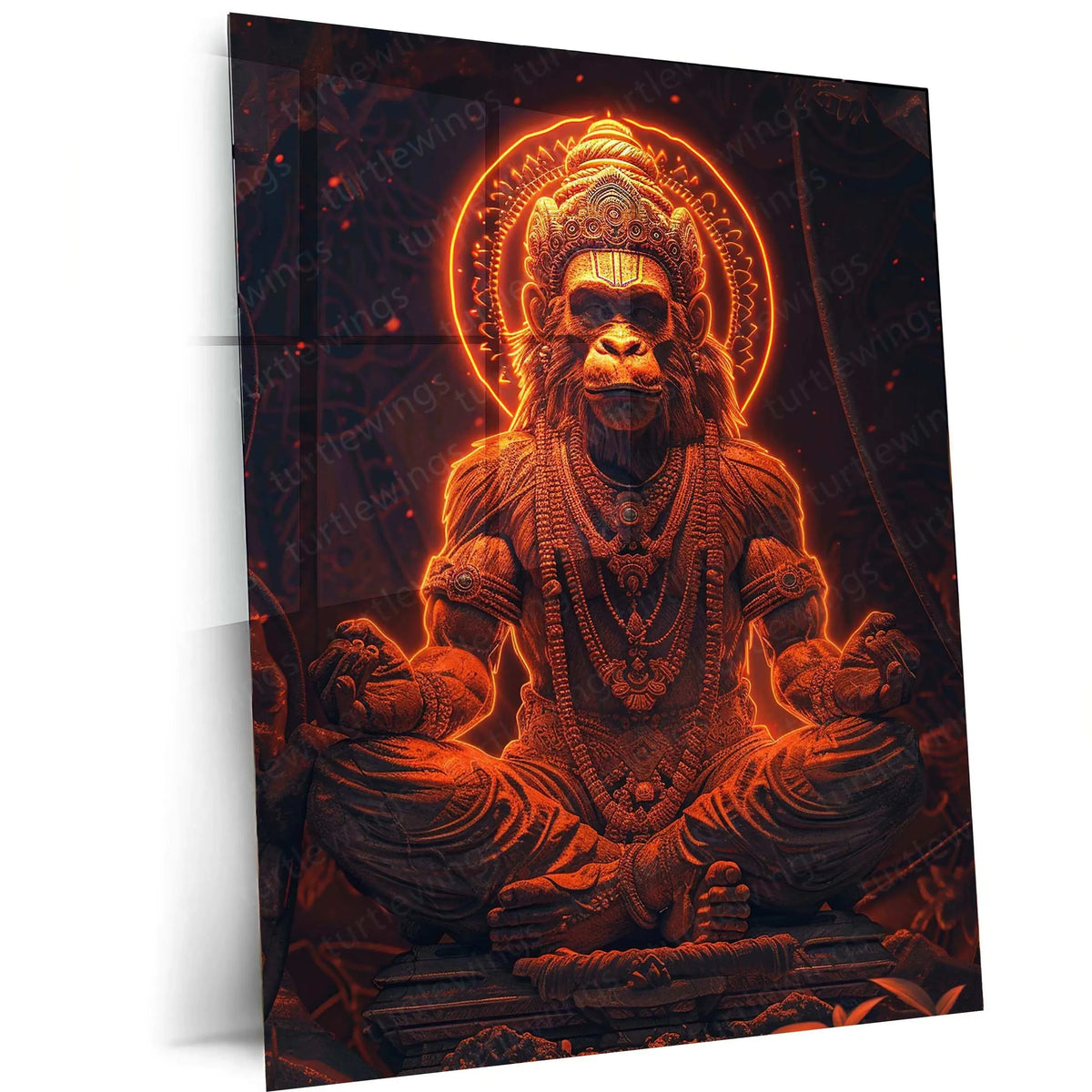 Hanuman Metal Poster – Divine Strength & Devotion Wall Art | Bajrangba ...