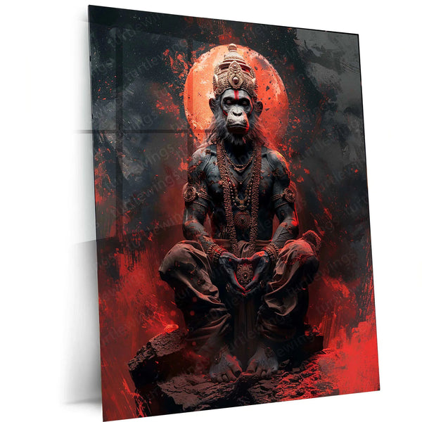 Hanuman Metal Poster – Divine Strength & Devotion Wall Art | Bajrangba ...