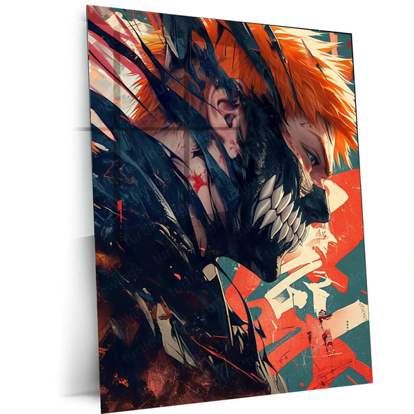 Ichigo Kurosaki Metal Poster | Bleach Anime Portrait | Soul Reaper Wal ...