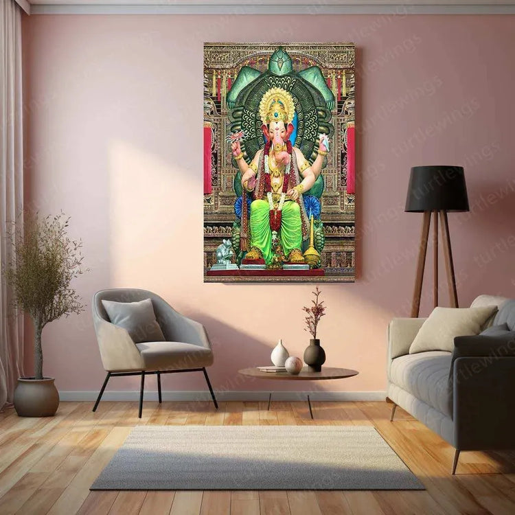 Lalbaug Cha Raja – The Divine Ganesh Metal Poster – TURTLEWINGS
