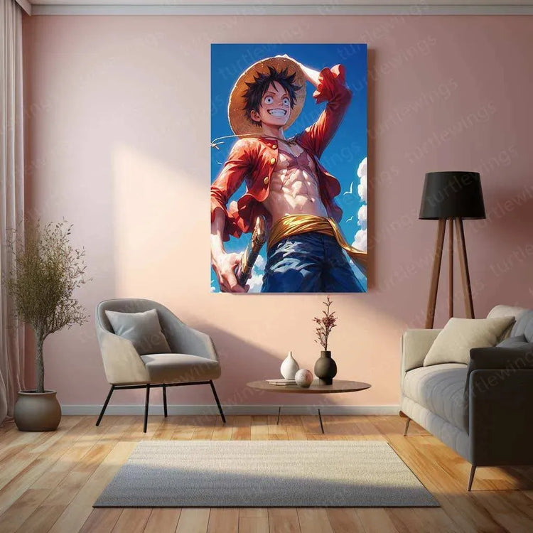 Luffy Hyper-Realistic Metal Poster | One Piece Pirate King | Bold & Dy ...