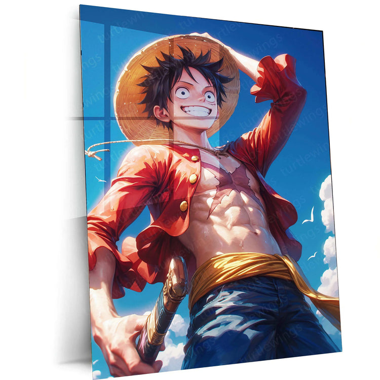 Luffy Hyper-Realistic Metal Poster | One Piece Pirate King | Bold & Dy ...