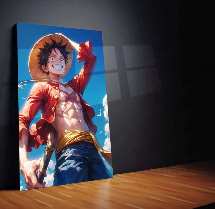 Luffy Hyper-Realistic Metal Poster | One Piece Pirate King | Bold & Dy ...