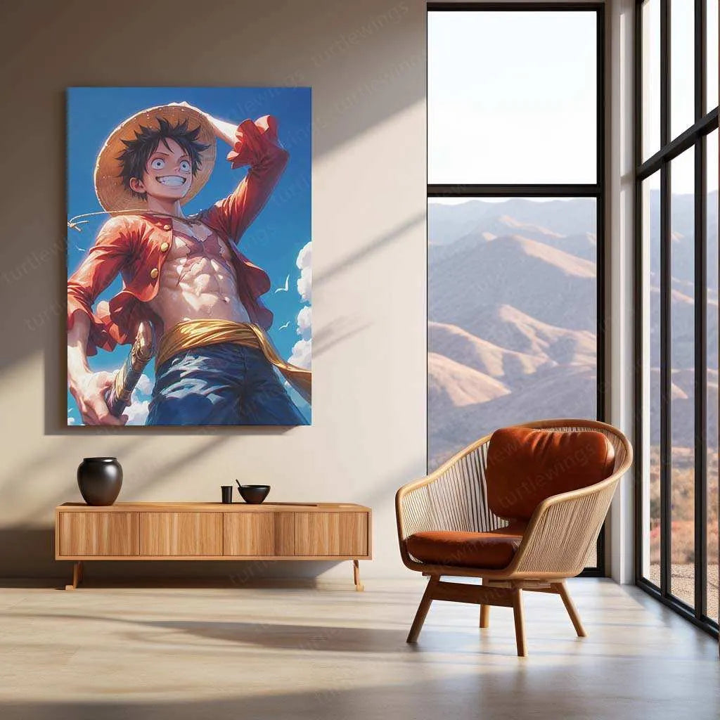 Luffy Hyper-Realistic Metal Poster | One Piece Pirate King | Bold & Dy ...
