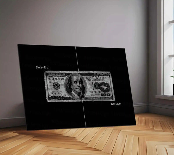 MONEY FIRST, LOVE LATER – Dollar Aesthetic Metal Frame | Hustle Quote ...