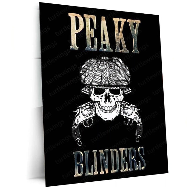 Peaky Blinders Skull & Guns – Dark Vintage Gangster Art Metal Poster ...