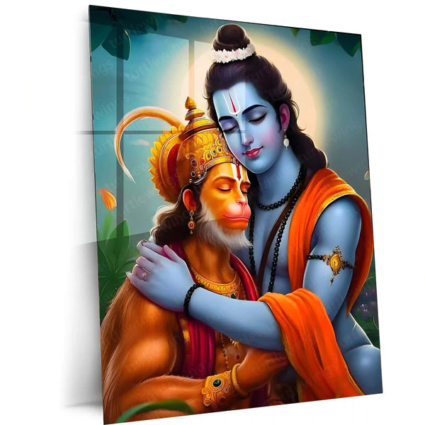 Shri Ram and Hanuman Ji Hug Spiritual Wall Art | Spiritual & Protectiv ...