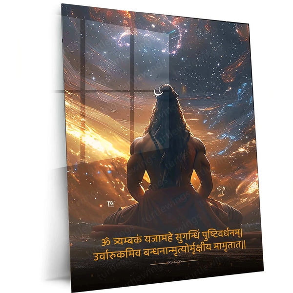 Mahadev Shiva Metal Poster – Divine & Powerful Wall Art – TURTLEWINGS