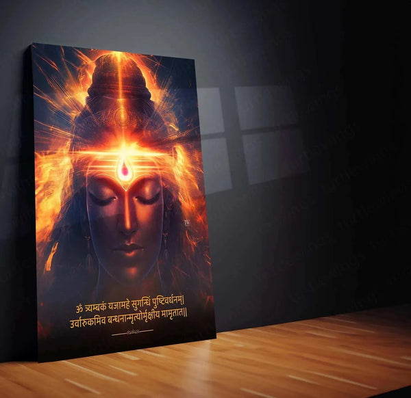 Lord Shiva Portrait Metal Poster | Mahadev Wall Art | Trishul & Third ...
