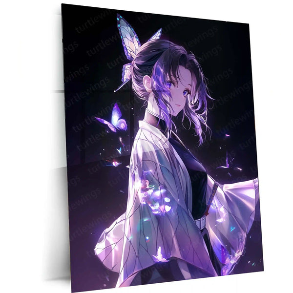 Shinobu Kocho Demon Slayer Metal Frame | Anime Wall Art – TURTLEWINGS