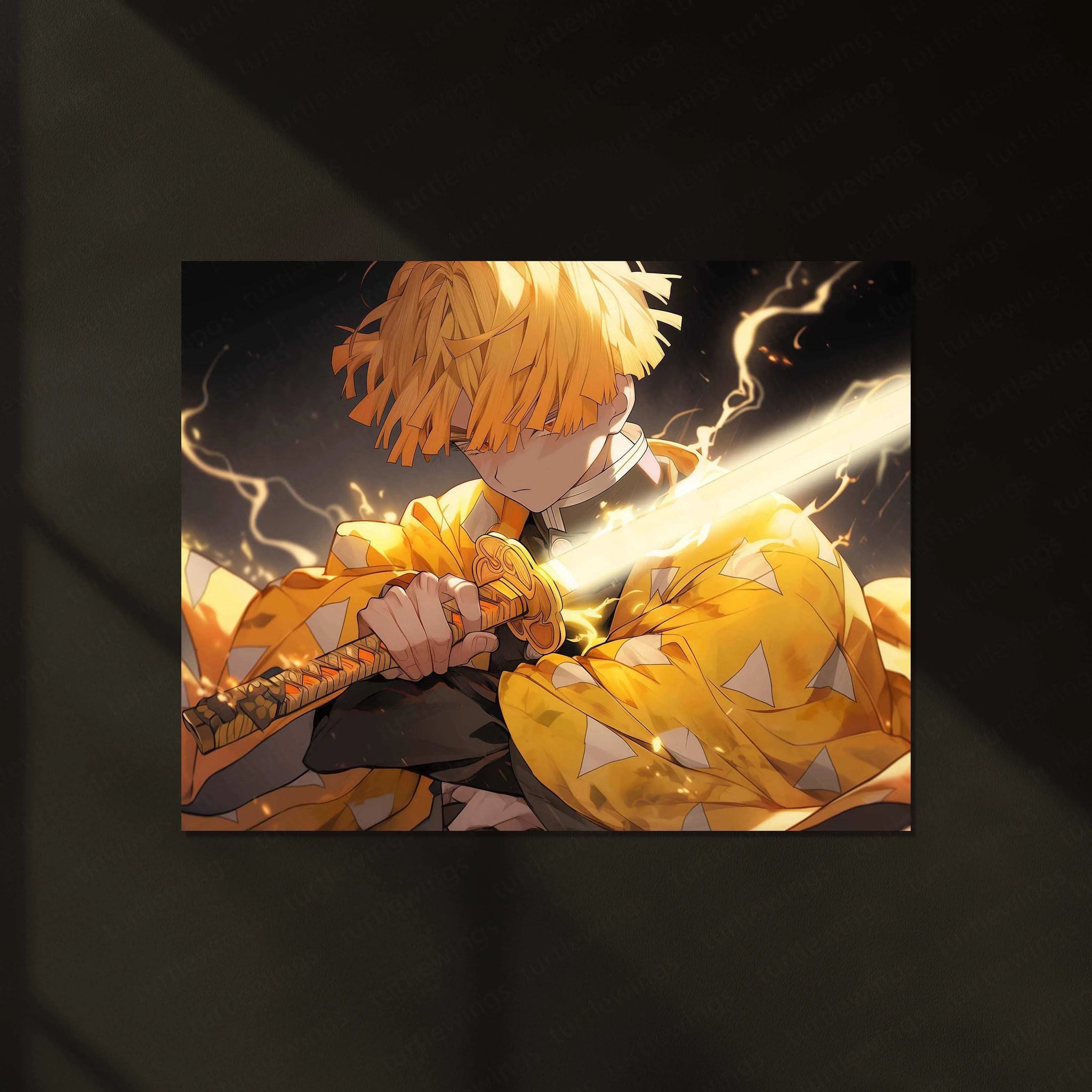 Zenitsu Agatsuma Demon Slayer Neon LED Metal Poster – TURTLEWINGS