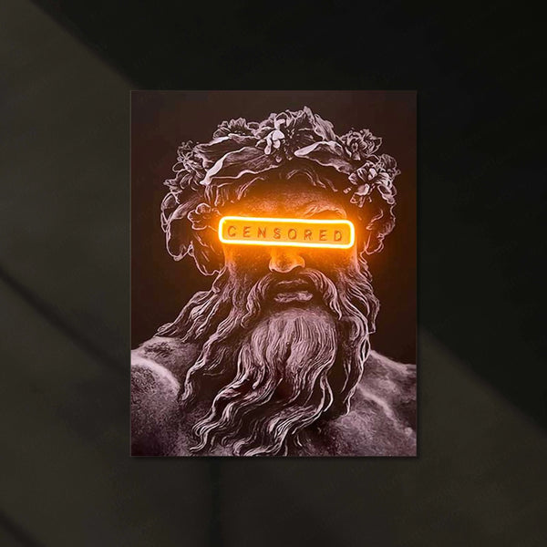 Zeus Censored Neon LED Metal Poster – TURTLEWINGS