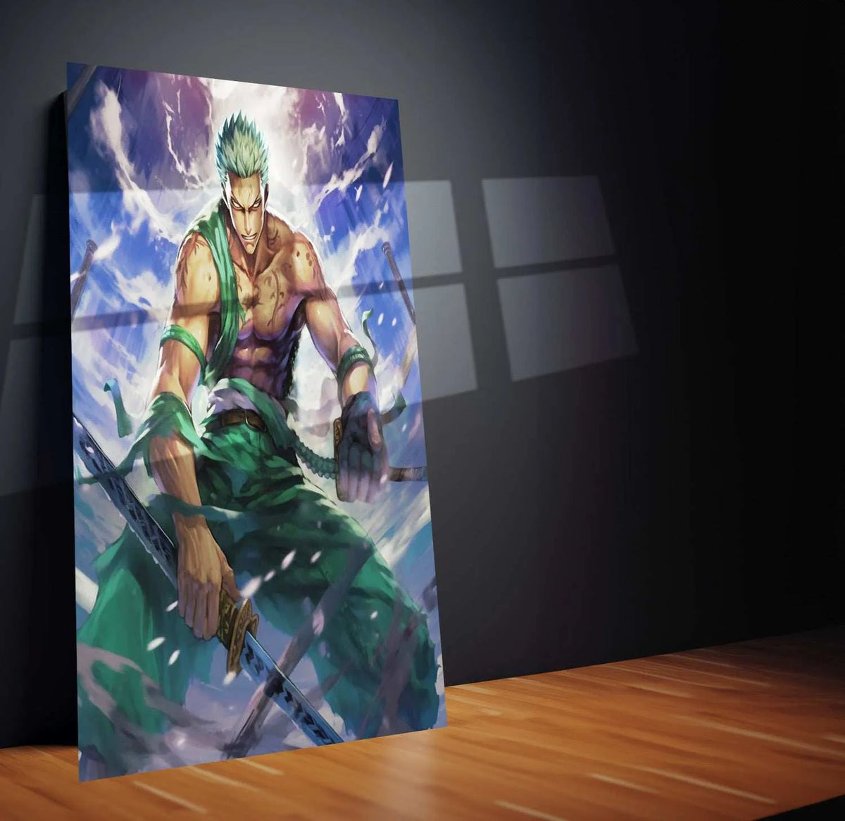 Roronoa Zoro Metal Poster | One Piece Anime Wall Art | Swordsman Warri ...