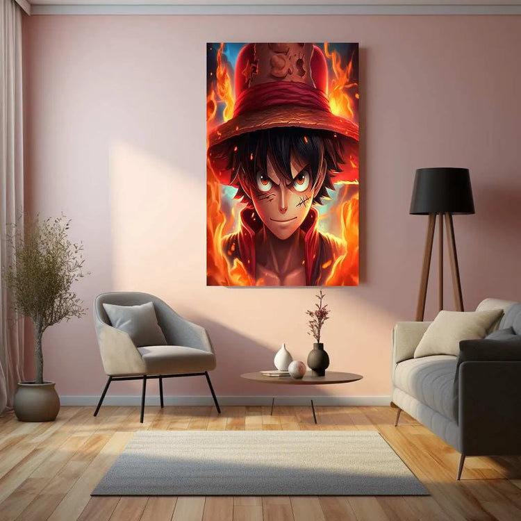 Monkey D. Luffy Metal Poster | One Piece Anime Wall Art | Pirate King ...