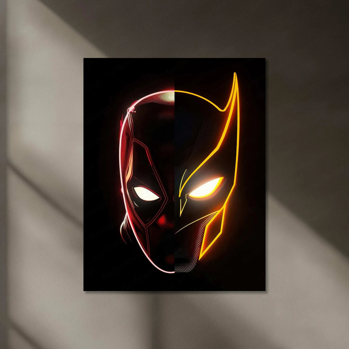 Deadpool & Wolverine face mask Neon LED Metal Poster – TURTLEWINGS