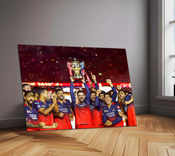 Cricket Metal Poster |🏆 RCB Wins IPL Trophy 2025 – Champion Celebratio ...