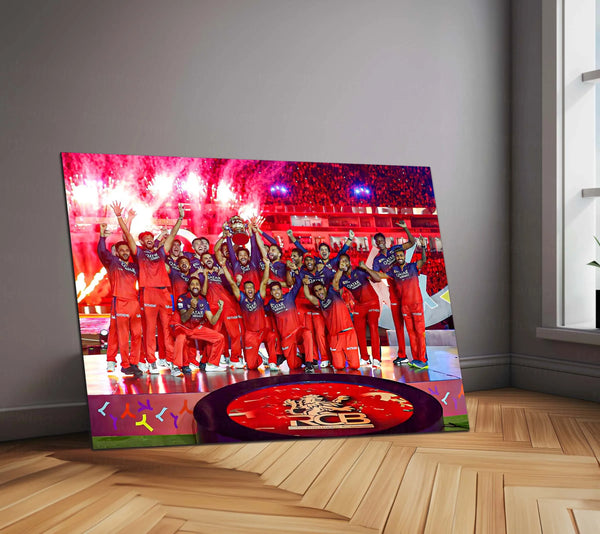 Cricket Metal Poster |🏆 RCB Wins IPL Trophy 2025 – Champion Celebratio ...