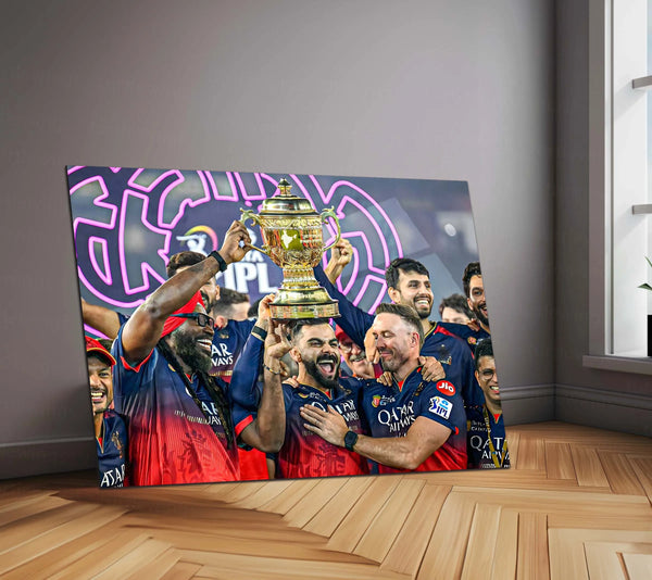 Cricket Metal Poster |🏆 RCB Wins IPL Trophy 2025 – Champion Celebratio ...