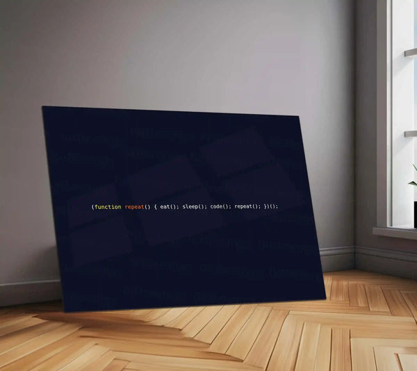 Eat Sleep Code Repeat – Coding Metal Frame | Developer Wall Art | Geek ...