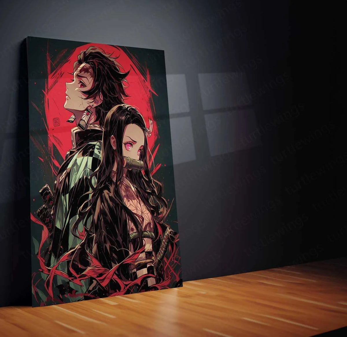 Tanjiro & Nezuko Metal Poster – Demon Slayer Anime Wall Art – TURTLEWINGS