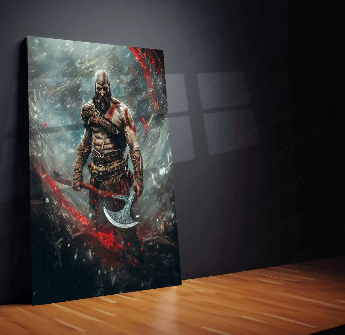 Kratos – God of War Metal Poster | Powerful Warrior Wall Art 2 ...