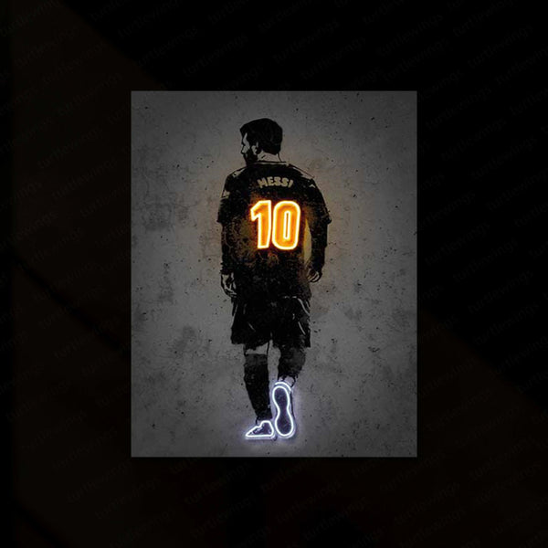 Lionel Messi Neon LED Metal Frame â Soccer Legend Wall Art – TURTLEWINGS