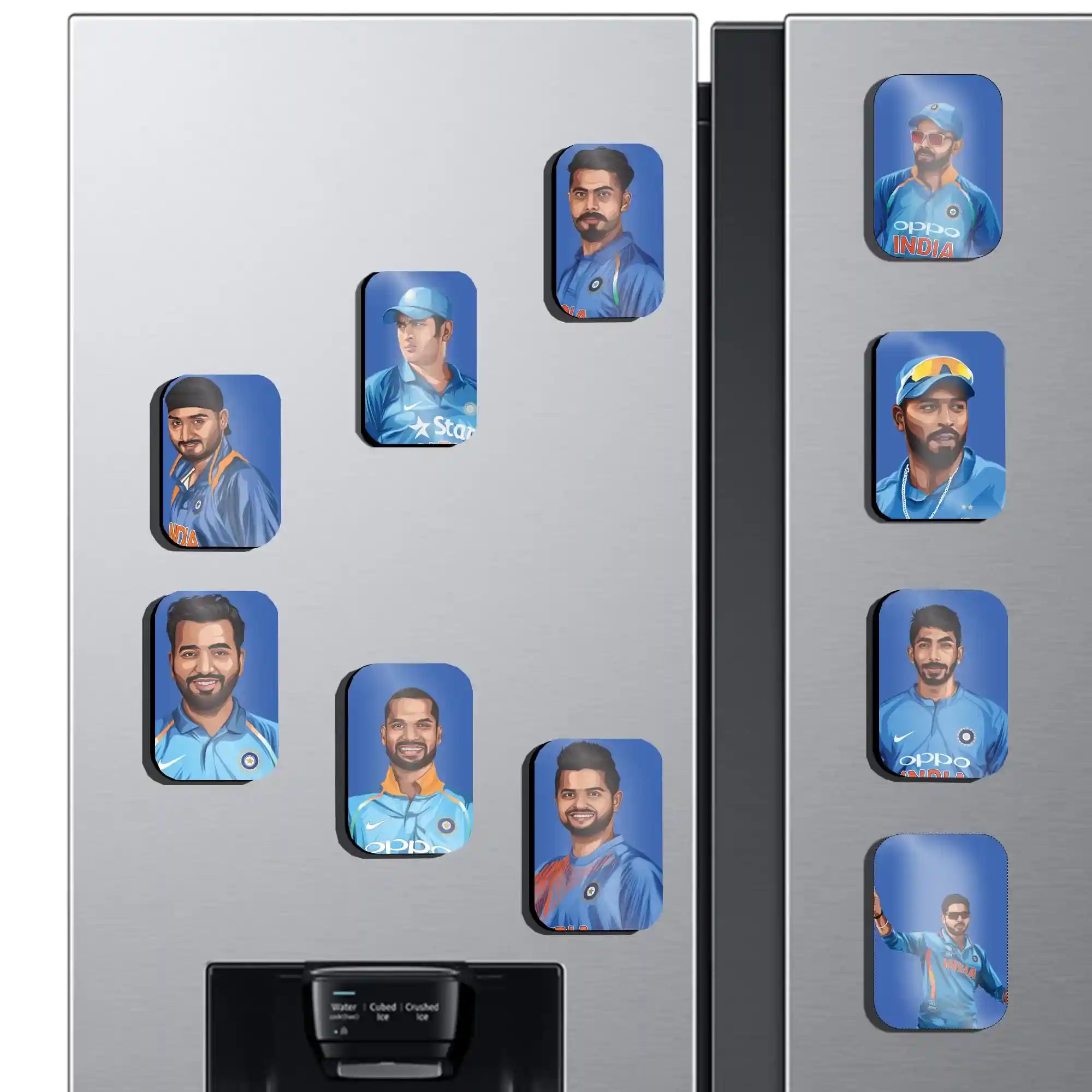 Fridge Magnet | Indian Cricket Team Fridge Magnet Set – 10 Legendary P ...