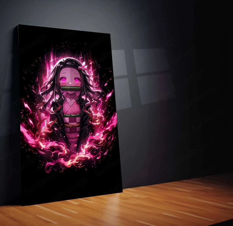 Nezuko Kamado Metal Poster – Demon Slayer’s Fiery Protector | Stunning ...
