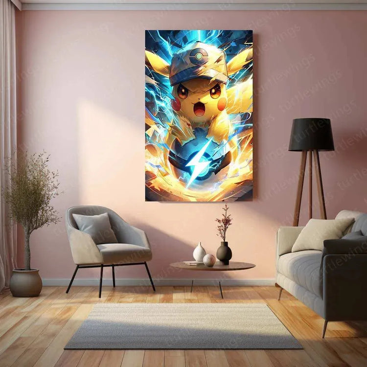 Pikachu Metal Poster – Iconic Electric Pokémon | Cute Pikachu Anime Wa ...