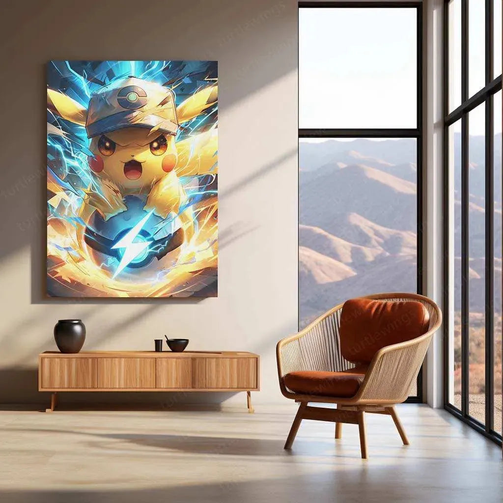 Pikachu Metal Poster – Iconic Electric Pokémon | Cute Pikachu Anime Wa ...