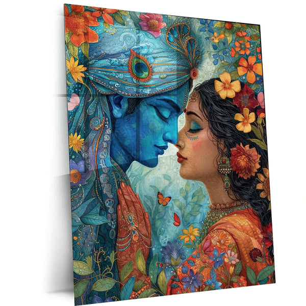 Radha Krishna Metal Poster – Divine Love in CGI | Sacred Radha Krishna ...