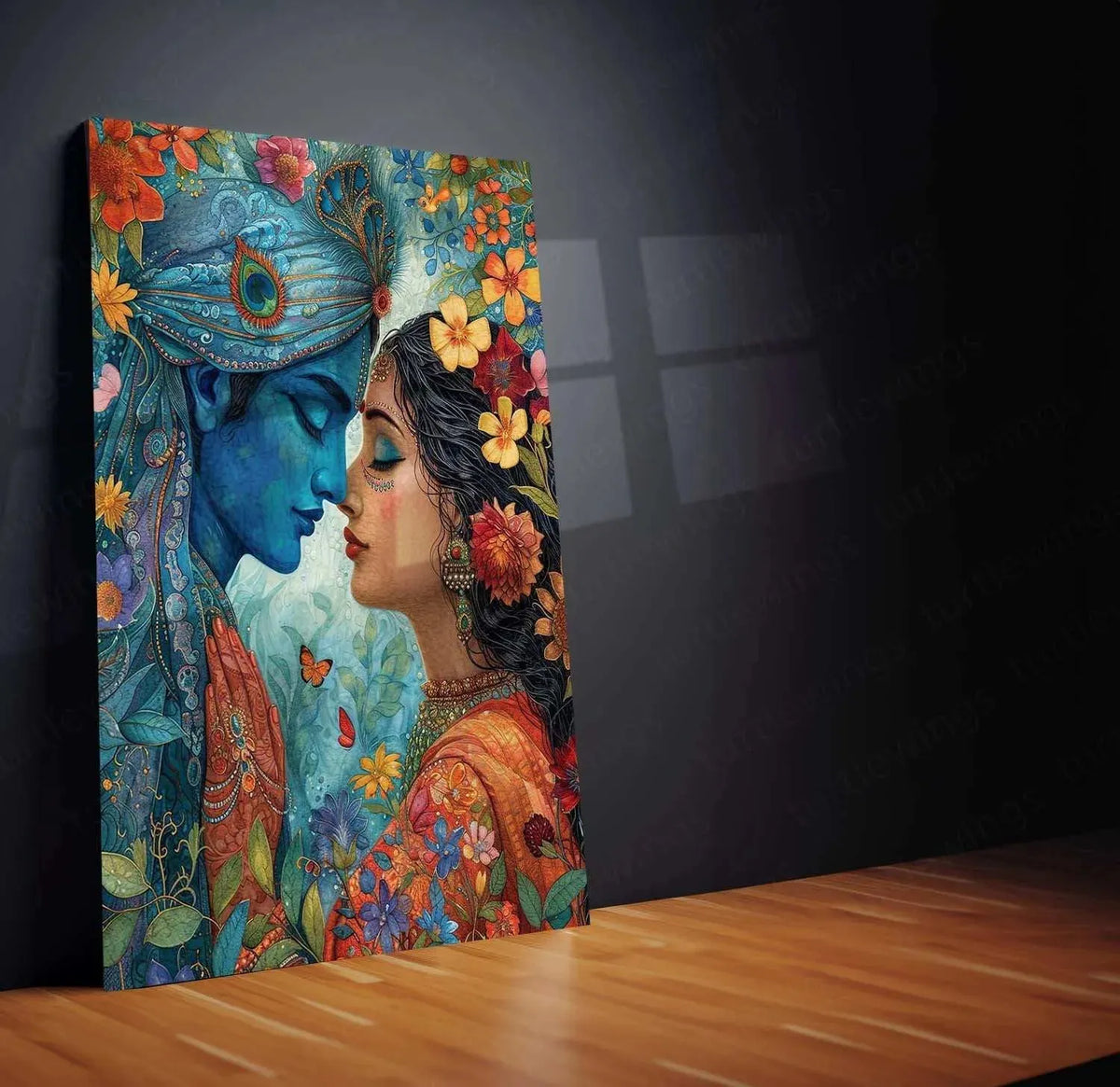 Radha Krishna Metal Poster – Divine Love in CGI | Sacred Radha Krishna ...