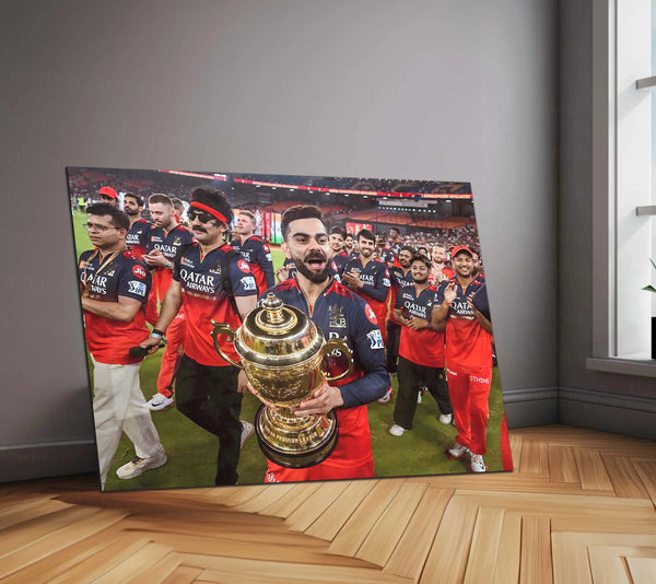 Cricket Metal Poster |🏆 RCB Wins IPL Trophy 2025 – Champion Celebratio ...
