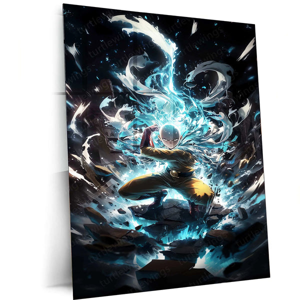 Saitama Metal Poster – One Punch Man | Epic Hero Art | Iconic Saitama ...