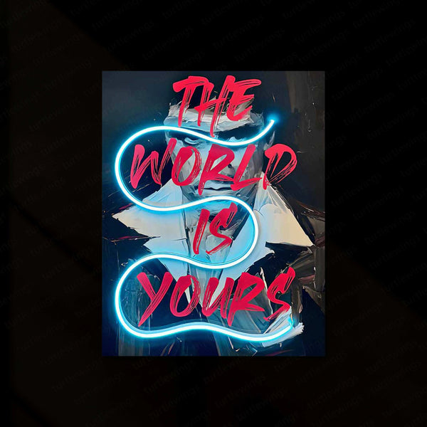 Scarface "The World Is Yours" Neon LED Metal Poster â Iconic Gangste ...