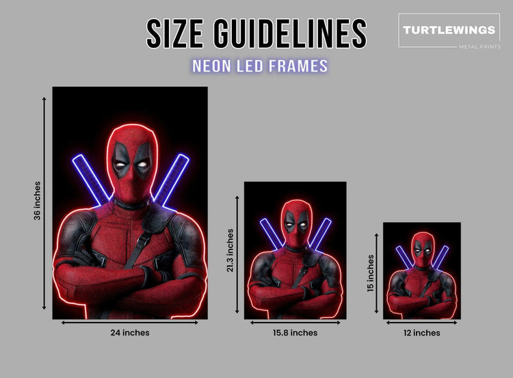 Deadpool & Wolverine face mask Neon LED Metal Poster – TURTLEWINGS