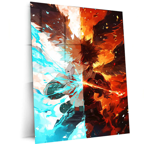 Shoto Todoroki Split Image Poster – Dual Powers of Ice and Fire ...